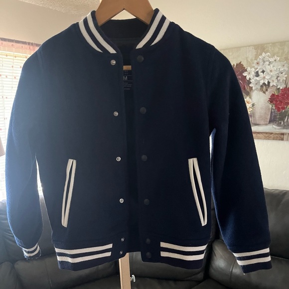 GAP | Jackets & Coats | Gap Dark Blue Varsity Jacket With White Accents ...